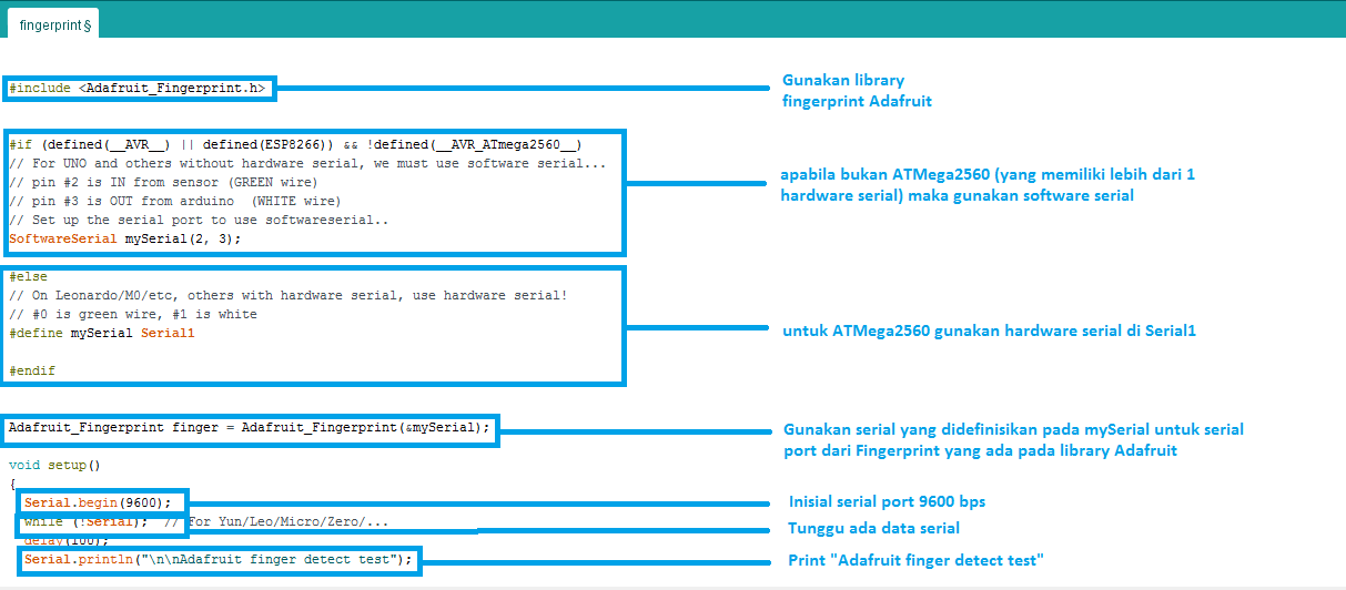 Antarmuka Fingerprint R305 Dengan De Atmega2560 Arduino Embedded Board Delta Electronic